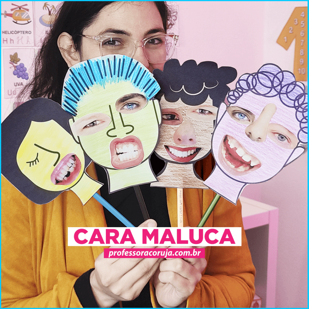 Máscara Cara Maluca - Professora Coruja